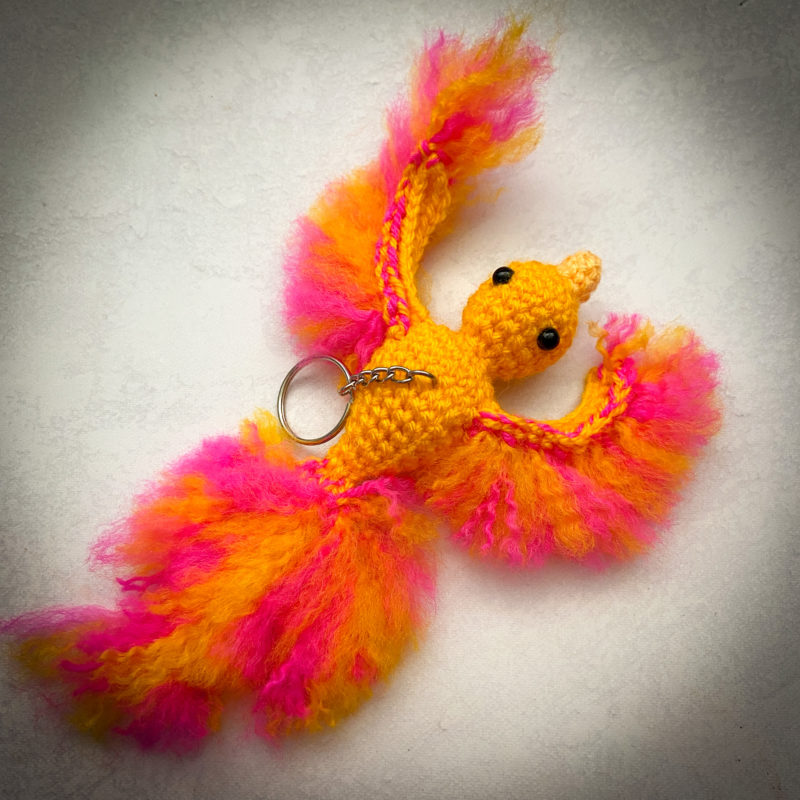Ashley the Phoenix Key Chain Crochet Pattern